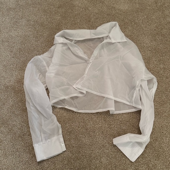 Tops | See Through White Button Down | Poshmark